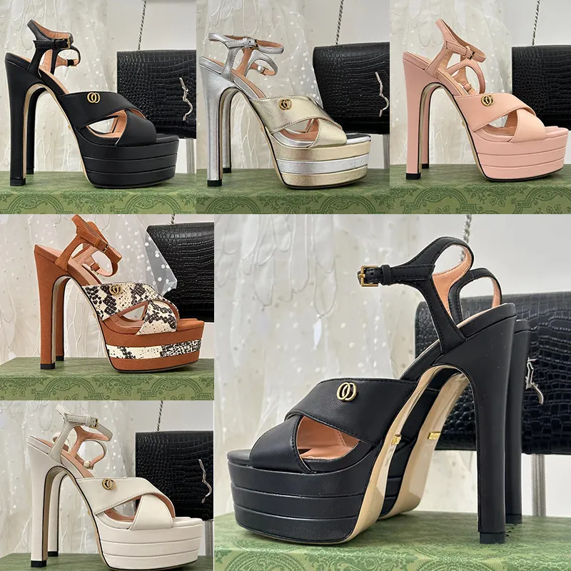 Bulk 2023 Designer Luxury Pure Color Super High Heel Platform Sandals ...