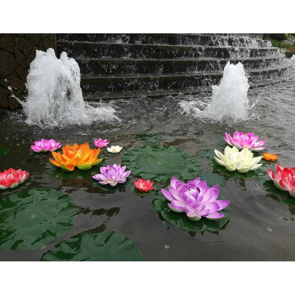 Artificial Water Lily Fountain for Pond & Aquarium Decor - Solar ...