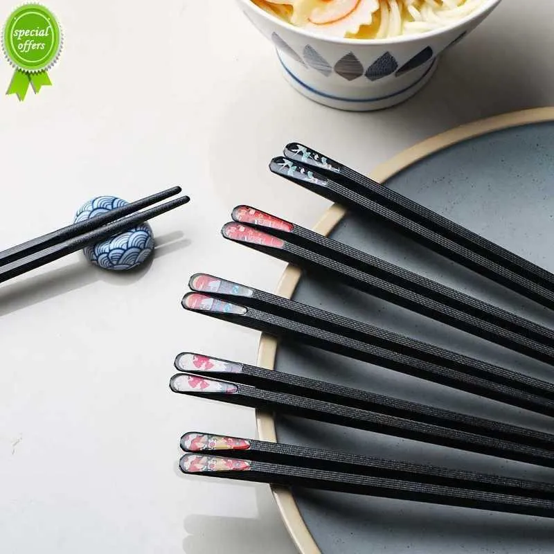 Elegant Flower Pattern Chopsticks: Food Grade, Non-Slip, Japanese Style ...