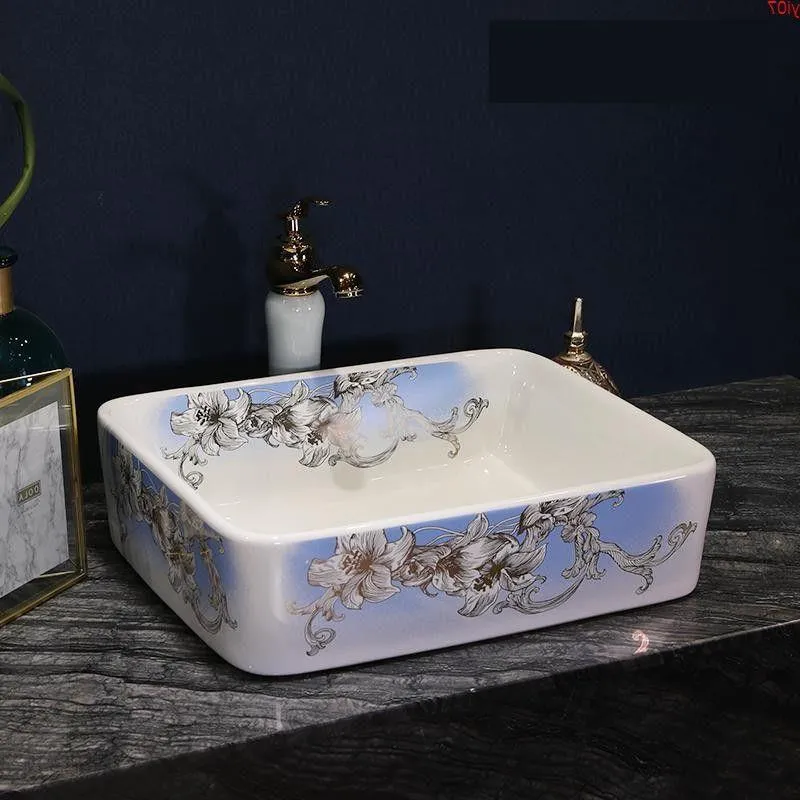 Handcrafted Rectangular Countertop Bathroom Sink - Primitive Style ...