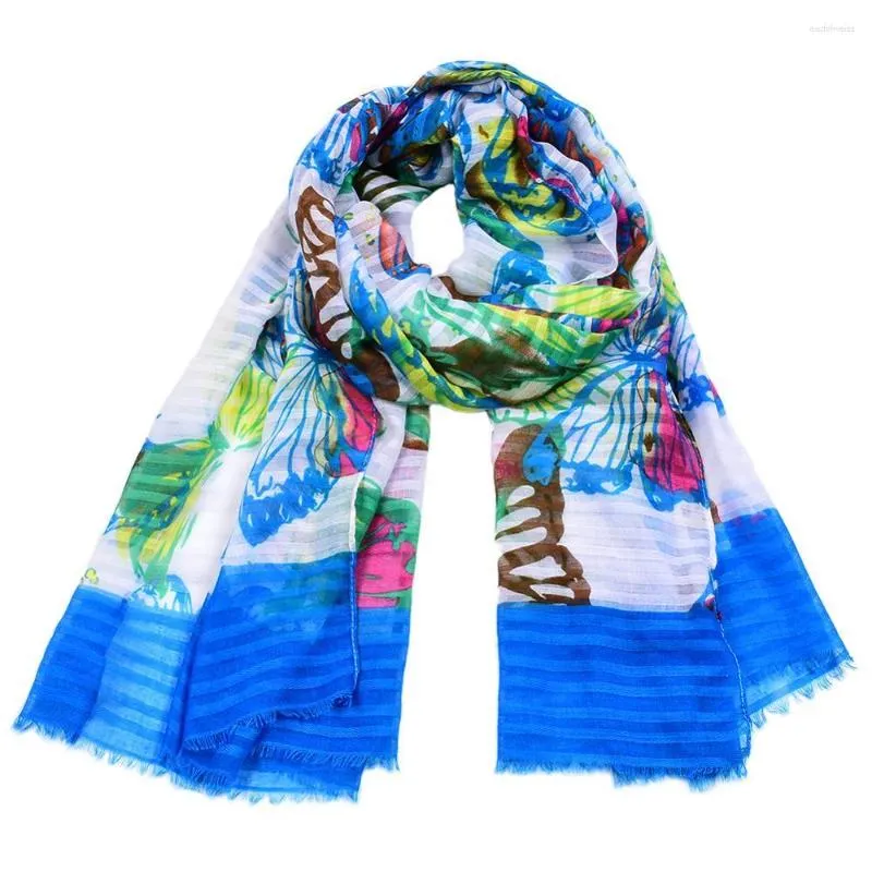 2023 Fashion Cotton Ombre Butterfly Print Scarves 2022 And Shawls For ...