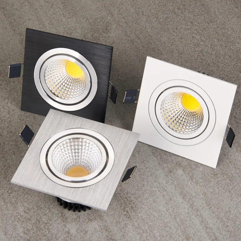Square LED Downlight: Dimmable Recessed Ceiling Spot Light - Bright 3W ...