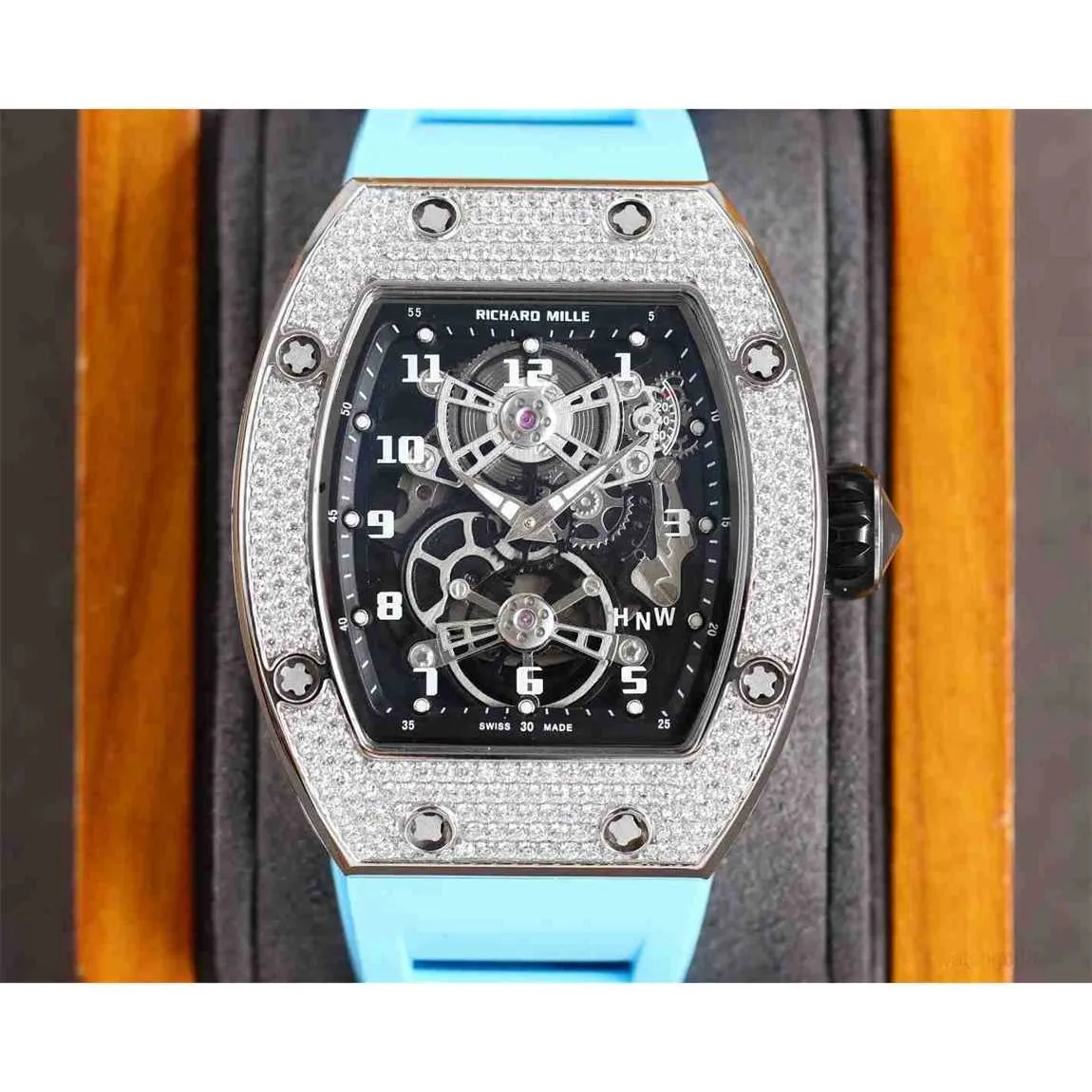 Iced Out Rolex Inspired Men's Luxury Rm17-01 Hollow Tourbillon Watch ...