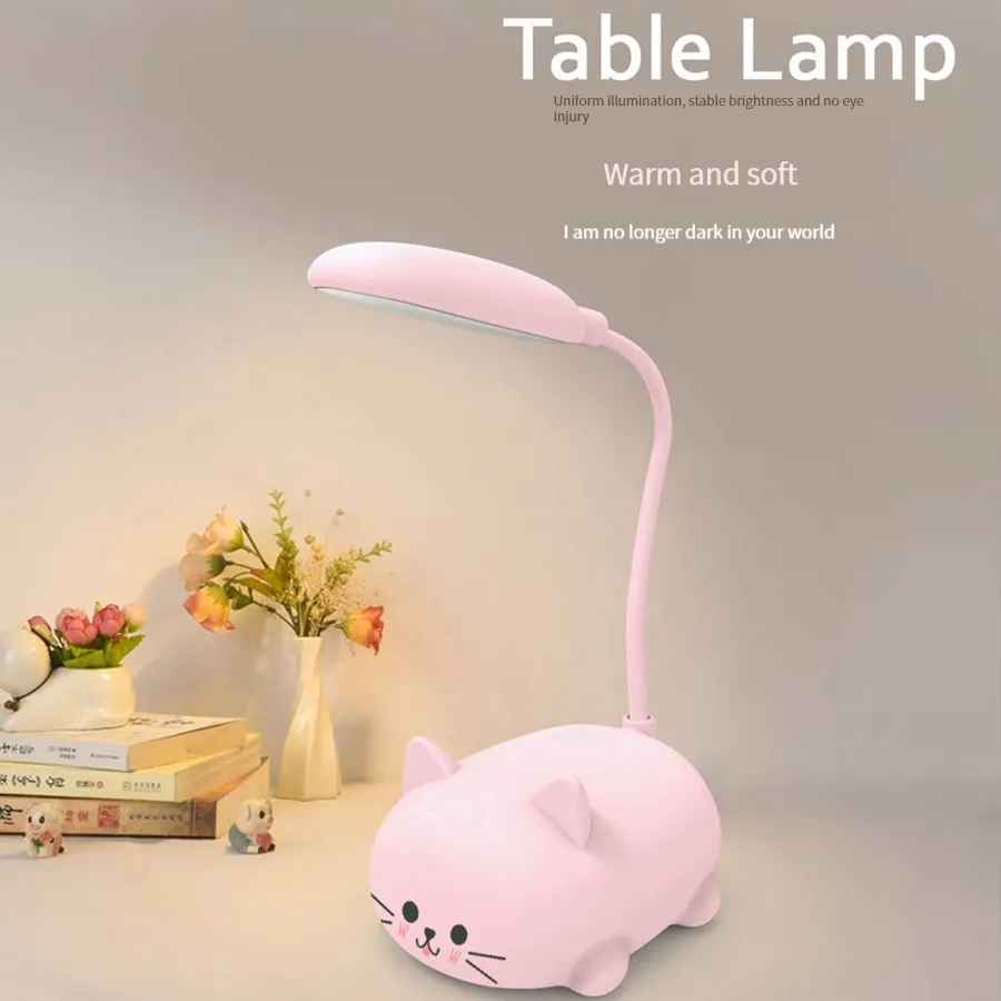 Cute USB Rechargeable LED Cute Reading Lamp For Kids Mini Folding Hose ...