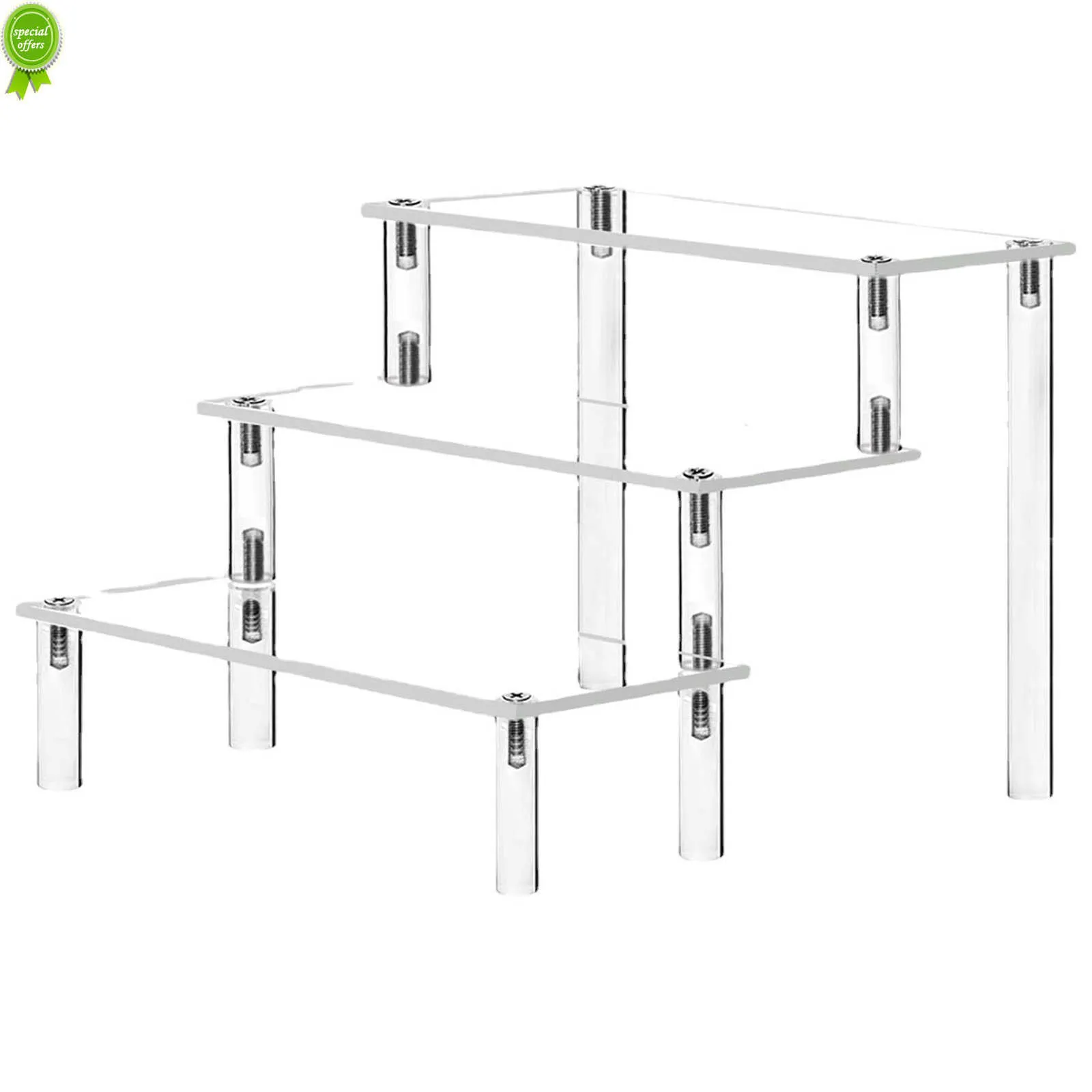 1 3 Tier Acrylic Display Stand Transparent Display Riser Rack Clear ...