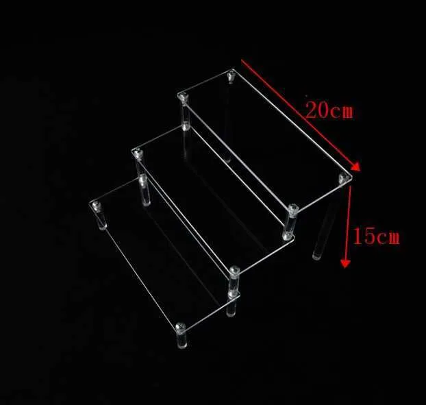 1 3 Tier Acrylic Display Stand Transparent Display Riser Rack Clear ...
