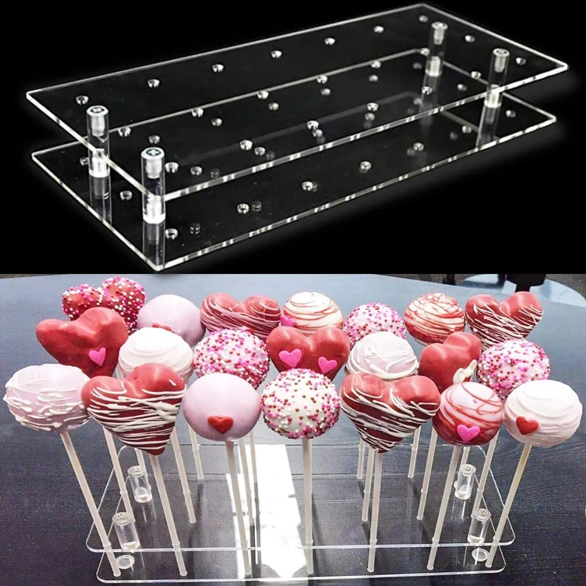 Acrylic Cake Pop Display Stand, 21 Hole Lollipop Holder For Weddings ...