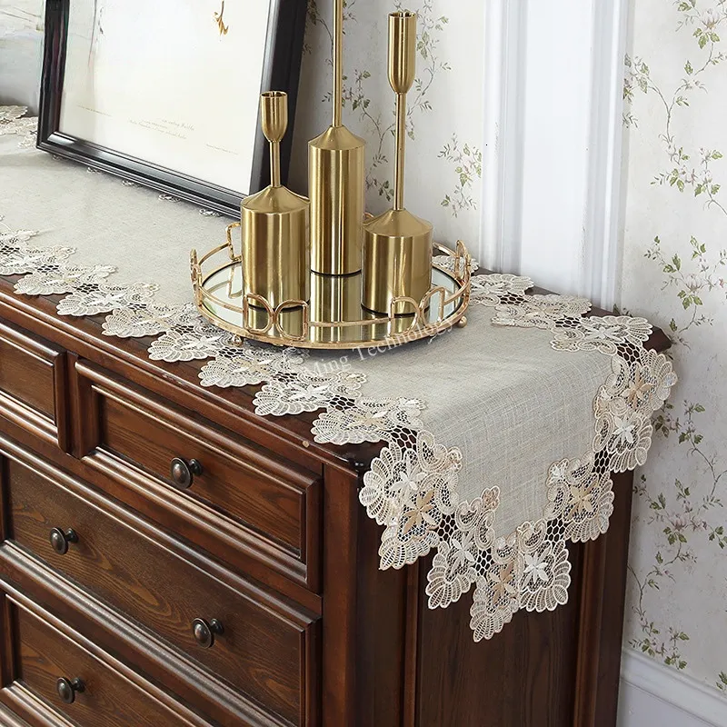 DHgate.com:Cotton Linen Europe Embroidered Table Runner with Water ...