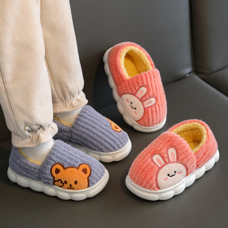 Cute Rabbit Kid Slippers - Warm Winter Baby Shoes, Anti-Slip Indoor ...