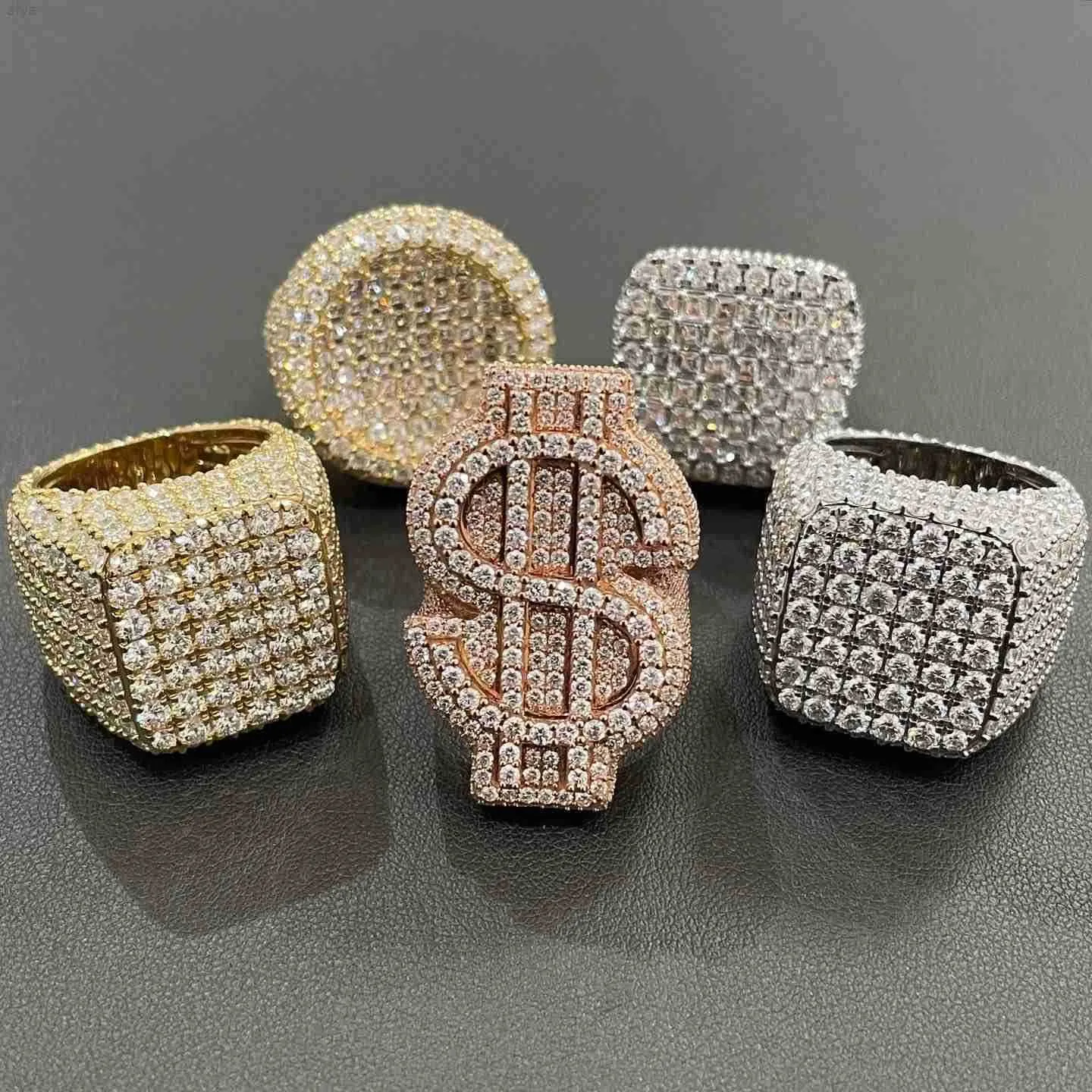 Mens Moissanite Rings: Pave Setting Statement Ring With Simulated ...