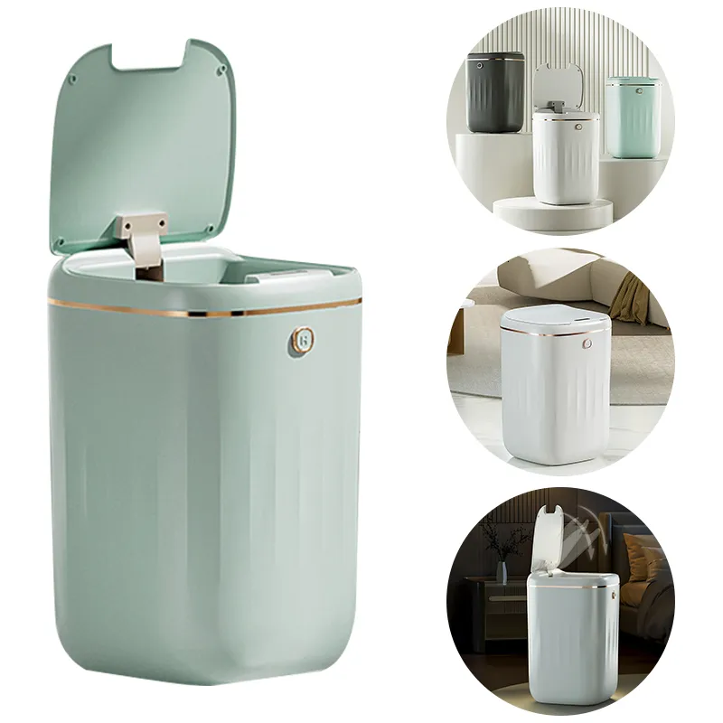 Automatic Sensor Trash Can, 20L Smart Waterproof Electric Garbage Bin ...