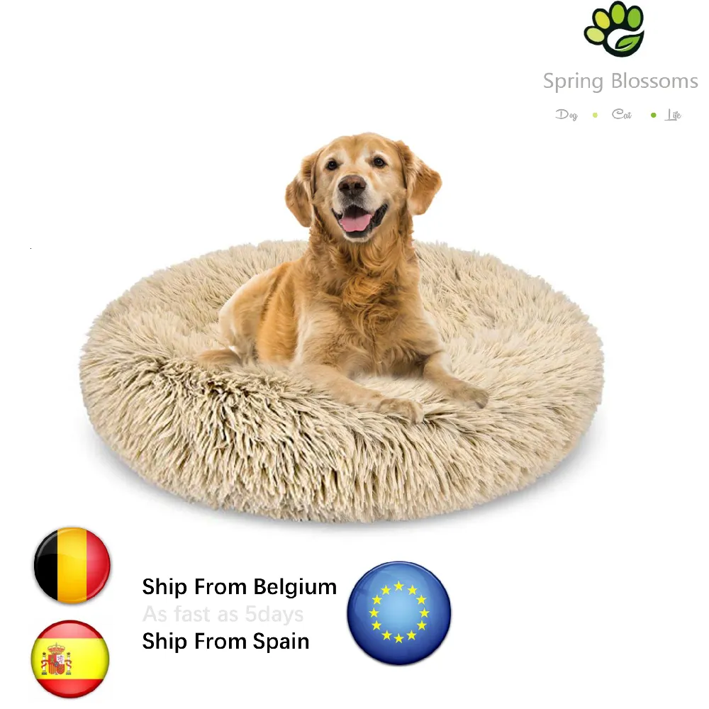 Ultra-Soft Plush Round Cat & Dog Bed | Cozy Puppy Kennel for Small ...