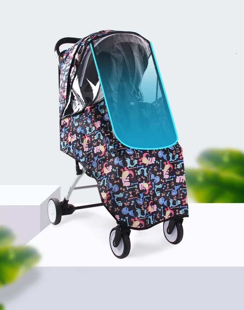 Breathable Cartoon Baby Stroller Rain Cover Waterproof Wind Sun Shield ...