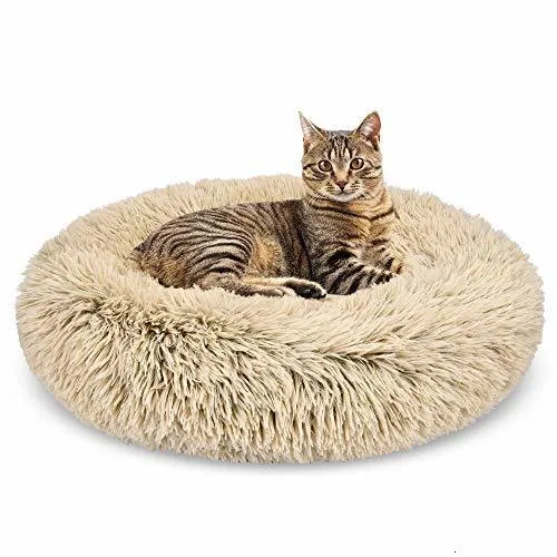 Ultra-Soft Plush Round Cat & Dog Bed | Cozy Puppy Kennel for Small ...