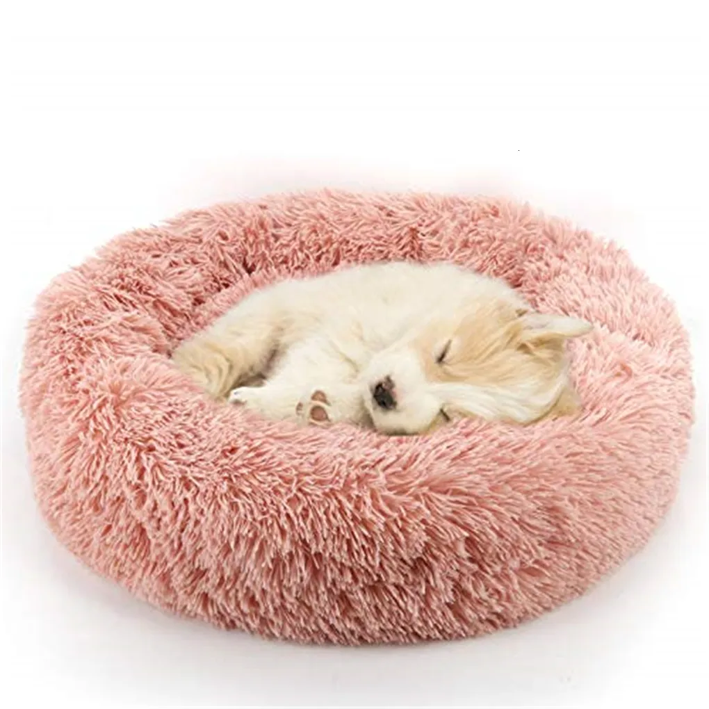 Ultra-Soft Plush Round Cat & Dog Bed | Cozy Puppy Kennel for Small ...