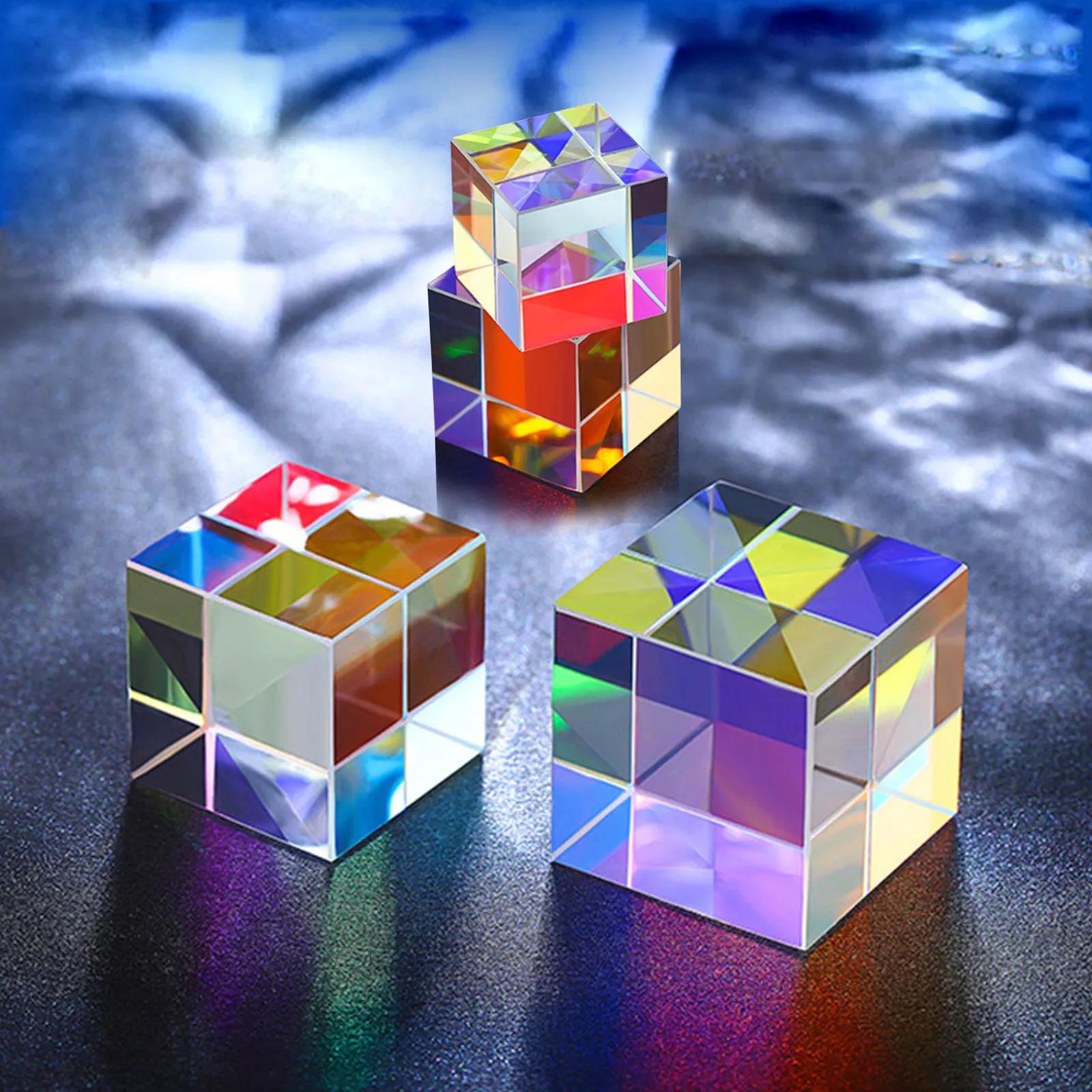 Glass Cubes & Prism Hexahedral Science Cube For Home Office Decoration ...
