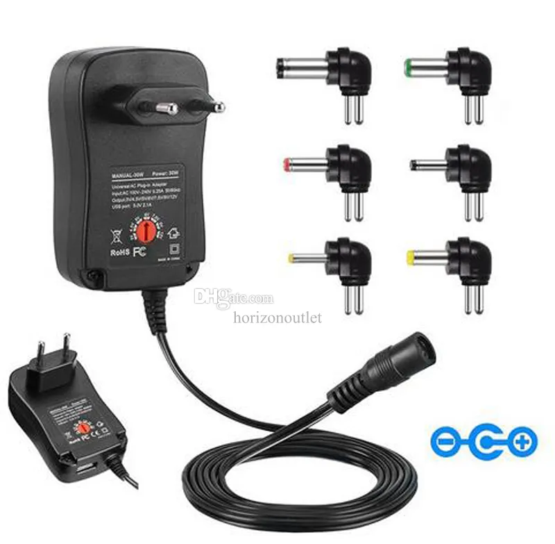 DHgate.com:30W Universal Power Supply Adapter: 6 Plugs, Adjustable ...