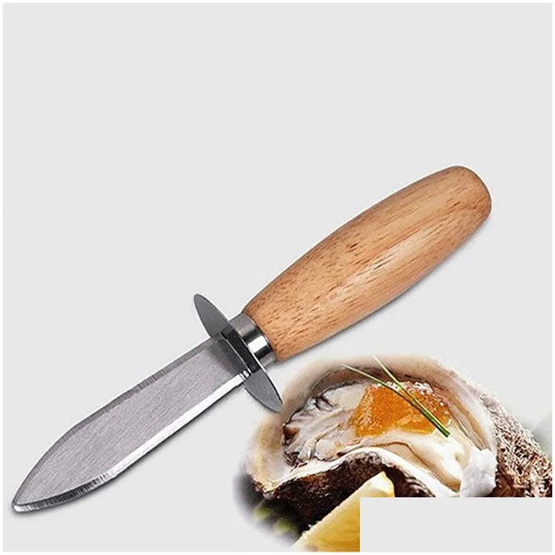 DHgate.com:Kitchen Knives Stainless Steel Oyster Knife Wood Handle ...