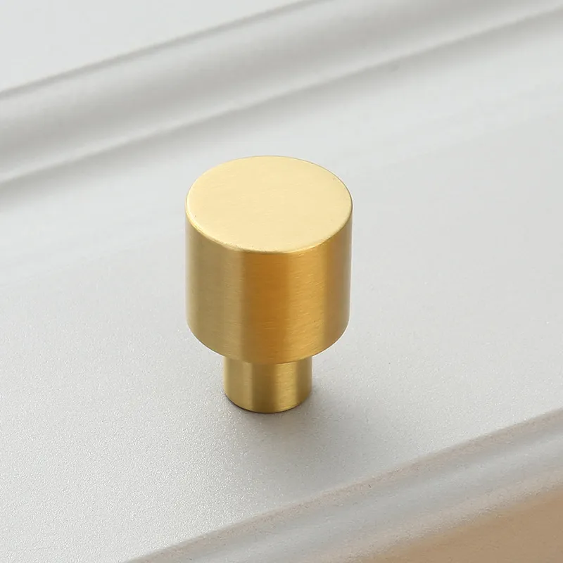 Gold Kitchen Cupboard Handles Solid Brushed Brass Gold Cabinet Knobs For Furniture Drawer ...