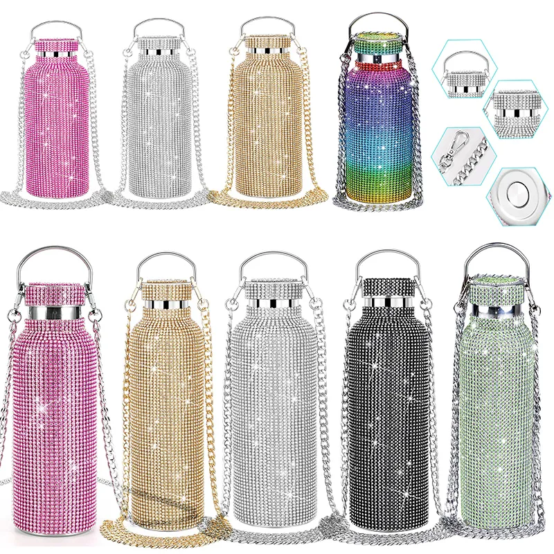 Stainless Steel Thermos Flask: Bling Diamond Glitter Water Bottle ...