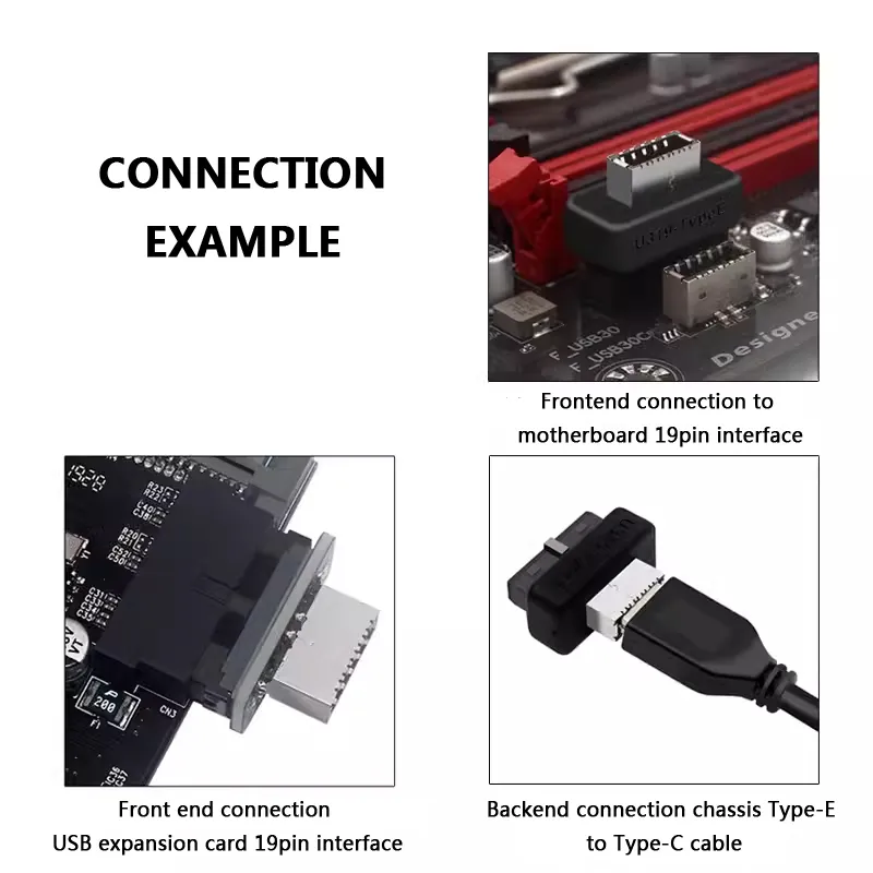 USB Front Panel Adapter Vertical USB C Header Socket USB 3.0/3.1/3.2 ...