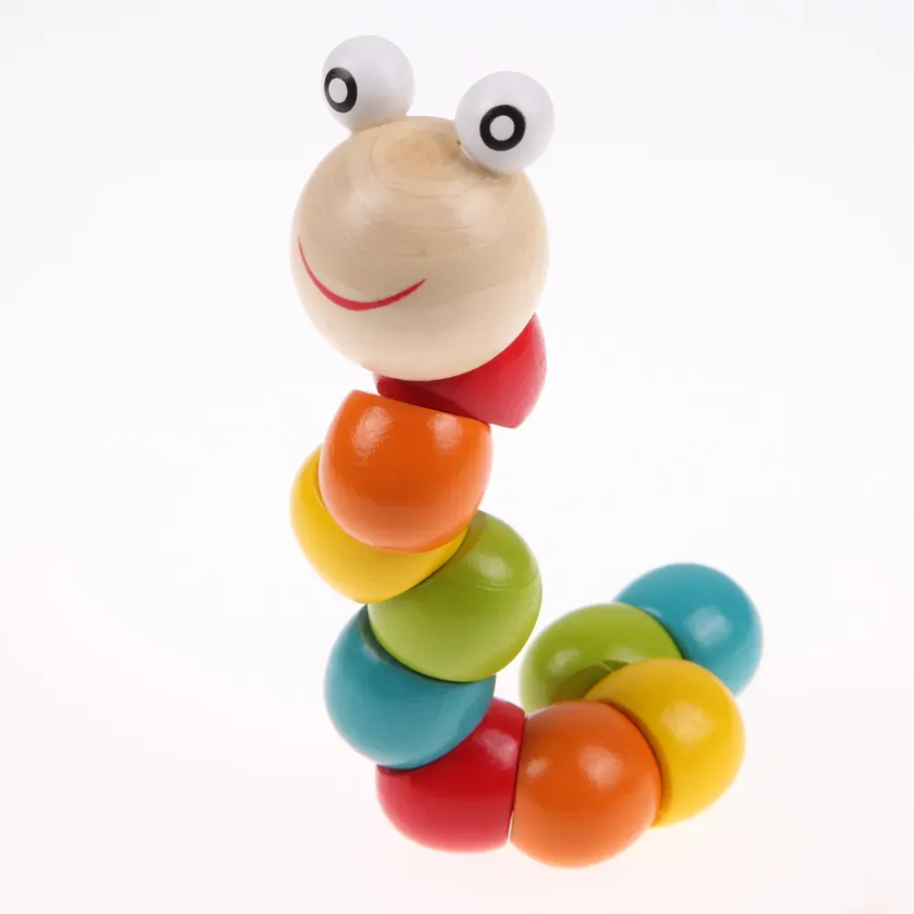 Interactive Wooden Block Toy - Variety Twisting Inchworm for Early ...