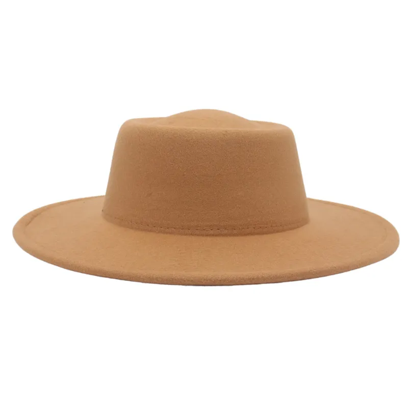 French Fedora Hat Women Wide Brim 8CM Dome Concave Top Felt Hat Men ...