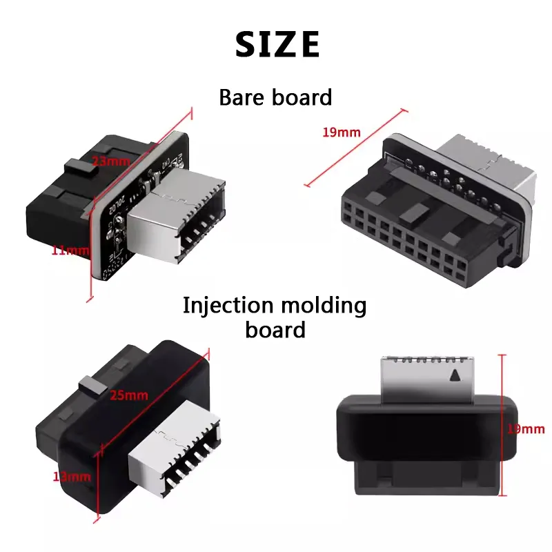 USB Front Panel Adapter Vertical USB C Header Socket USB 3.0/3.1/3.2 ...