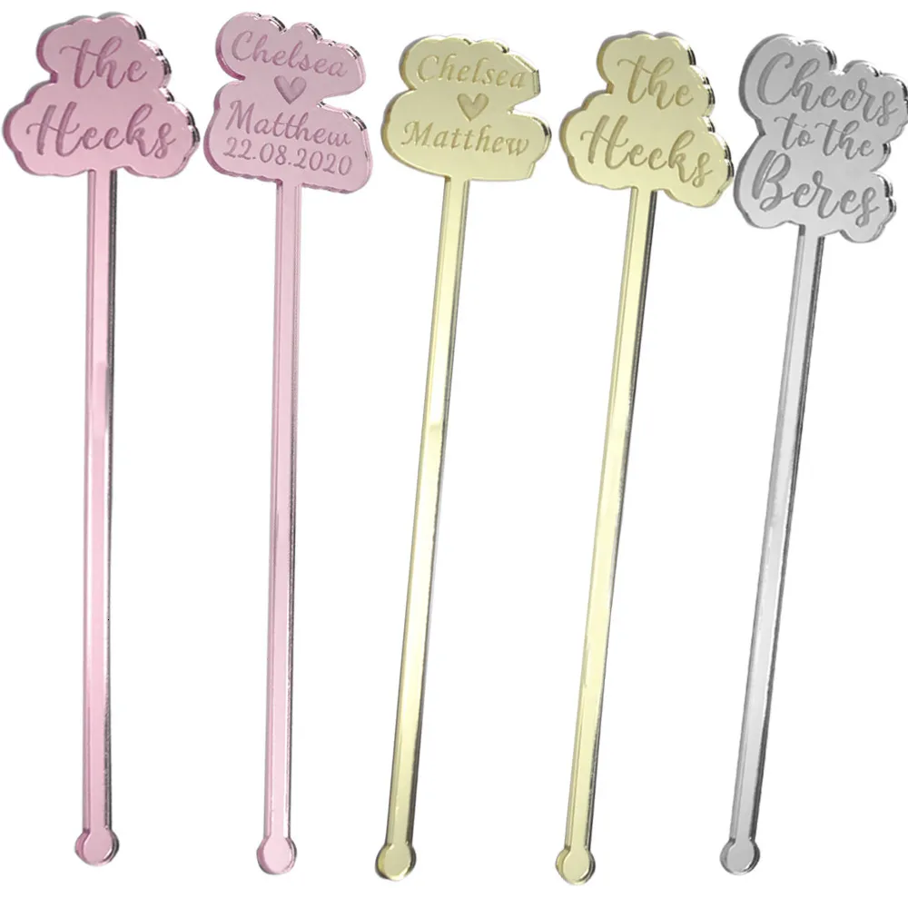 Party Favor Personalized Engraved Drink Stirrers Acrylic Custom Stir ...