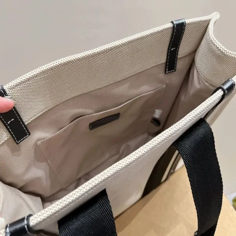 Designer Two Tone Canvas Beige Tote Bag For Women Lightweight Brown ...