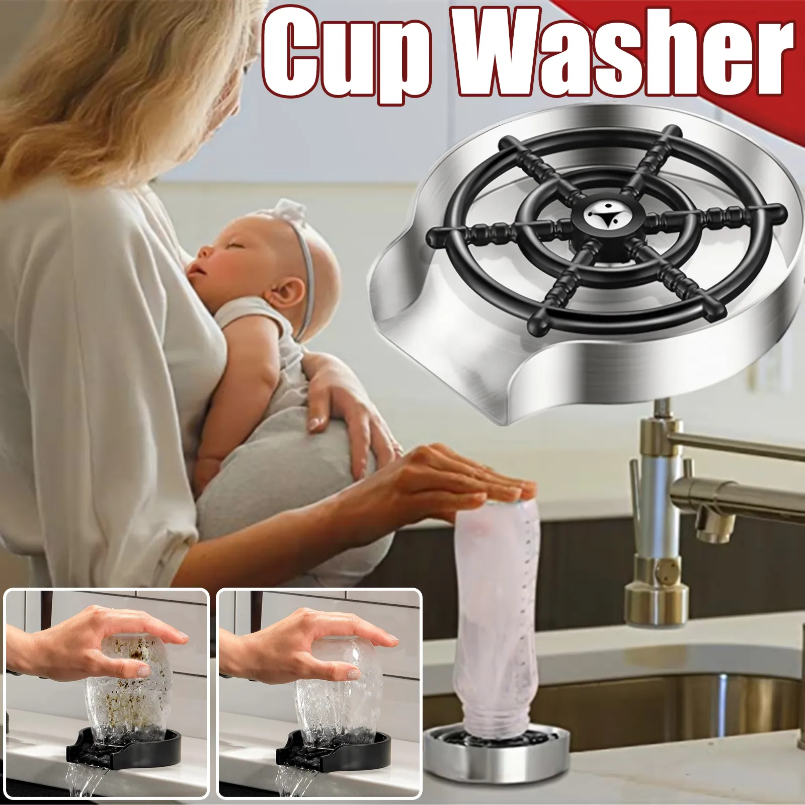 Glasses Cleaner Machine High Pressure Cup Washer Automatic Kitchen ...