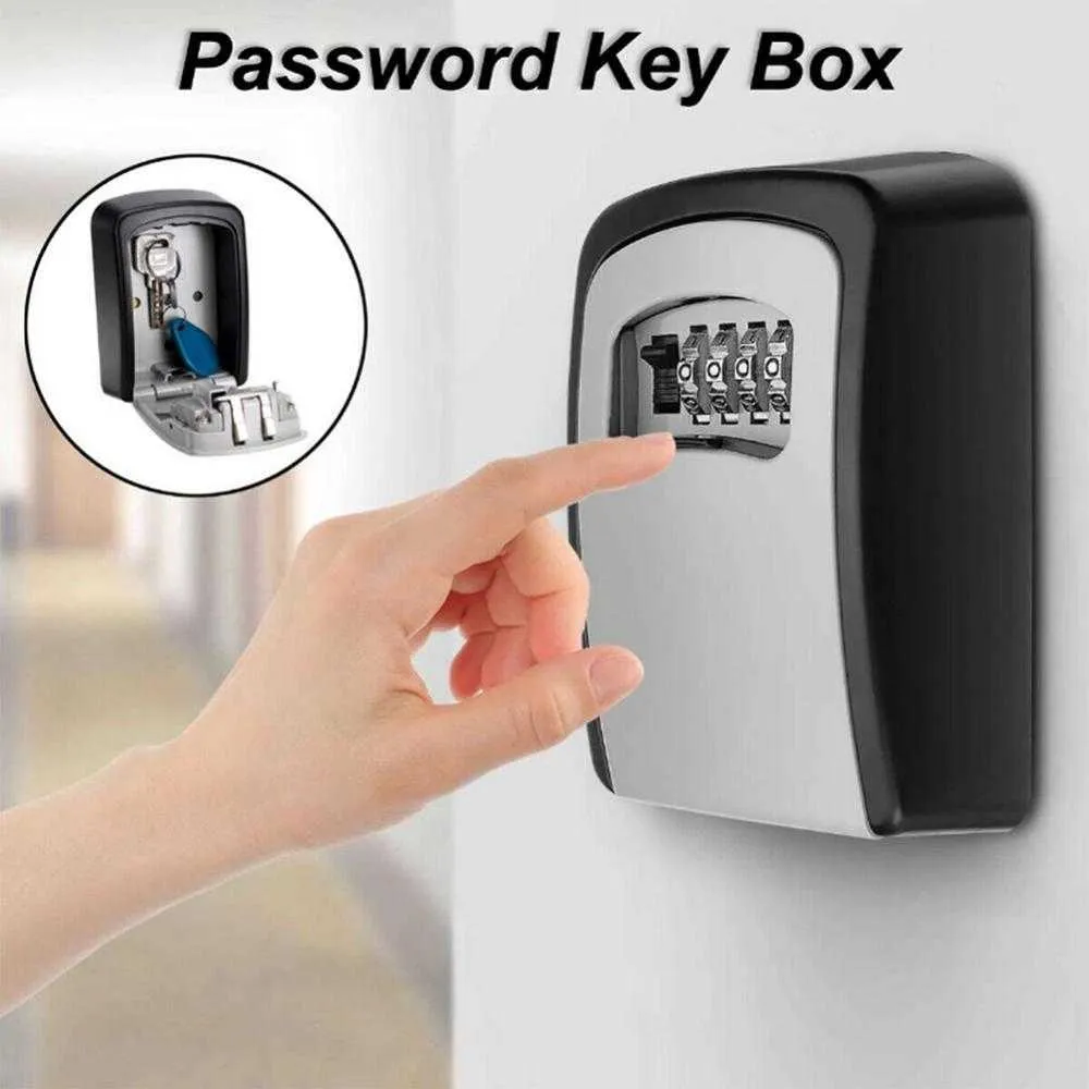 Wall Mounted Key Safe Box, Multipurpose Aluminum Alloy Key Storage Lock ...