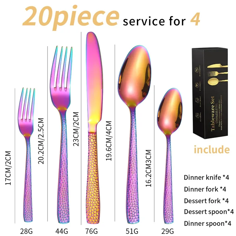 DHgate.com:20PCS/box Dinnerware Cutlery Set Square handle stainless ...