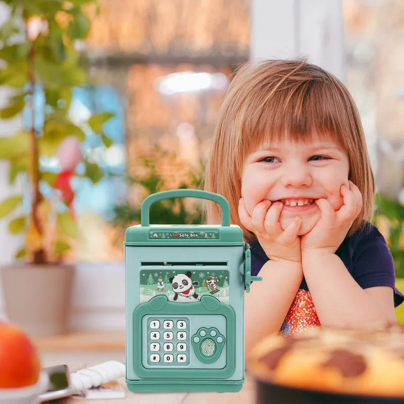 Plastic Piggy Bank That Counts Money Electronic Mini ATM Savings Bank ...