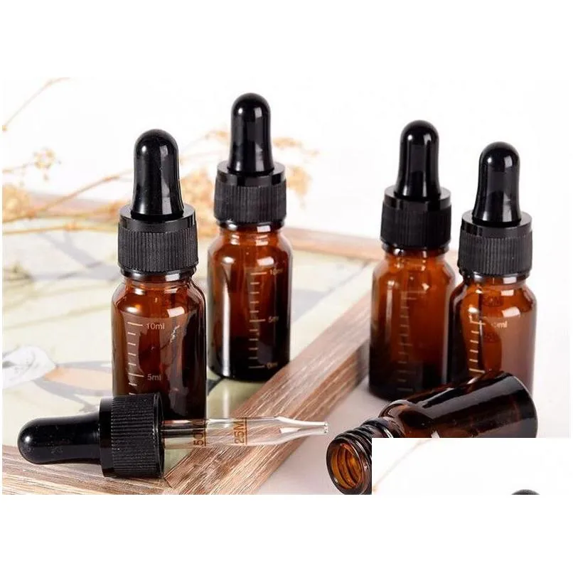 Refillable Amber Glass Dropper 10ml Perfume Oil Bottle With 10ml Degree ...