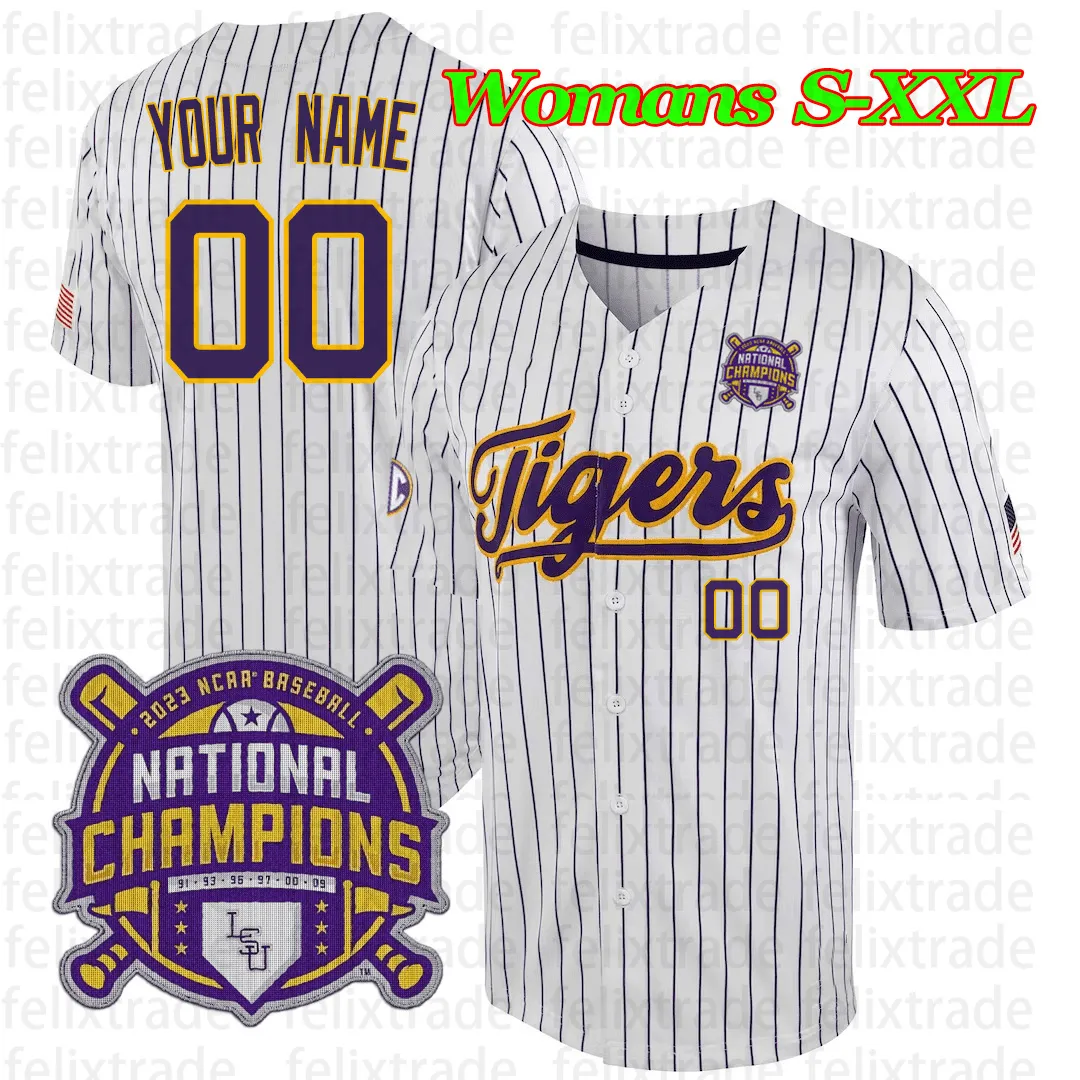 3 Dylan Crews 3 Dylan Crews Maglia Da Baseball LSU Tigers Campioni ...