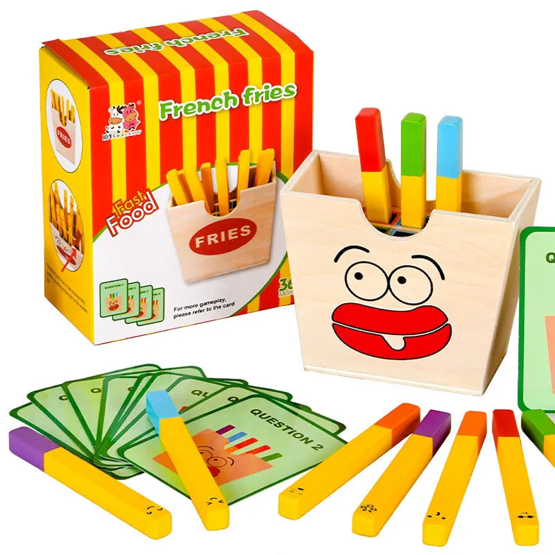 DHgate.com:Montessori Wooden French Fries Color Matching Board Game ...