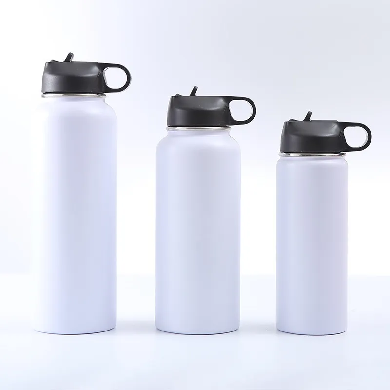 Stainless Steel Sublimation Water Bottle Flask With Straw And Portable ...