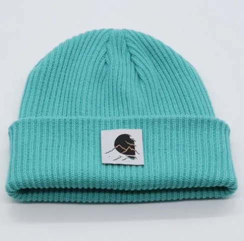European Hip Hop Knitted Knitted Beanie Hat With Cloth Sticker Fashion ...