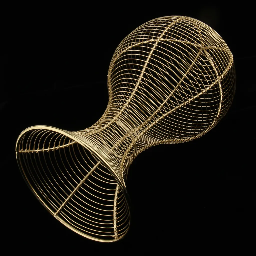 Premium Metal Wig Stand Gold Finish - Hat, Cap, Helmet & Hair Wig ...