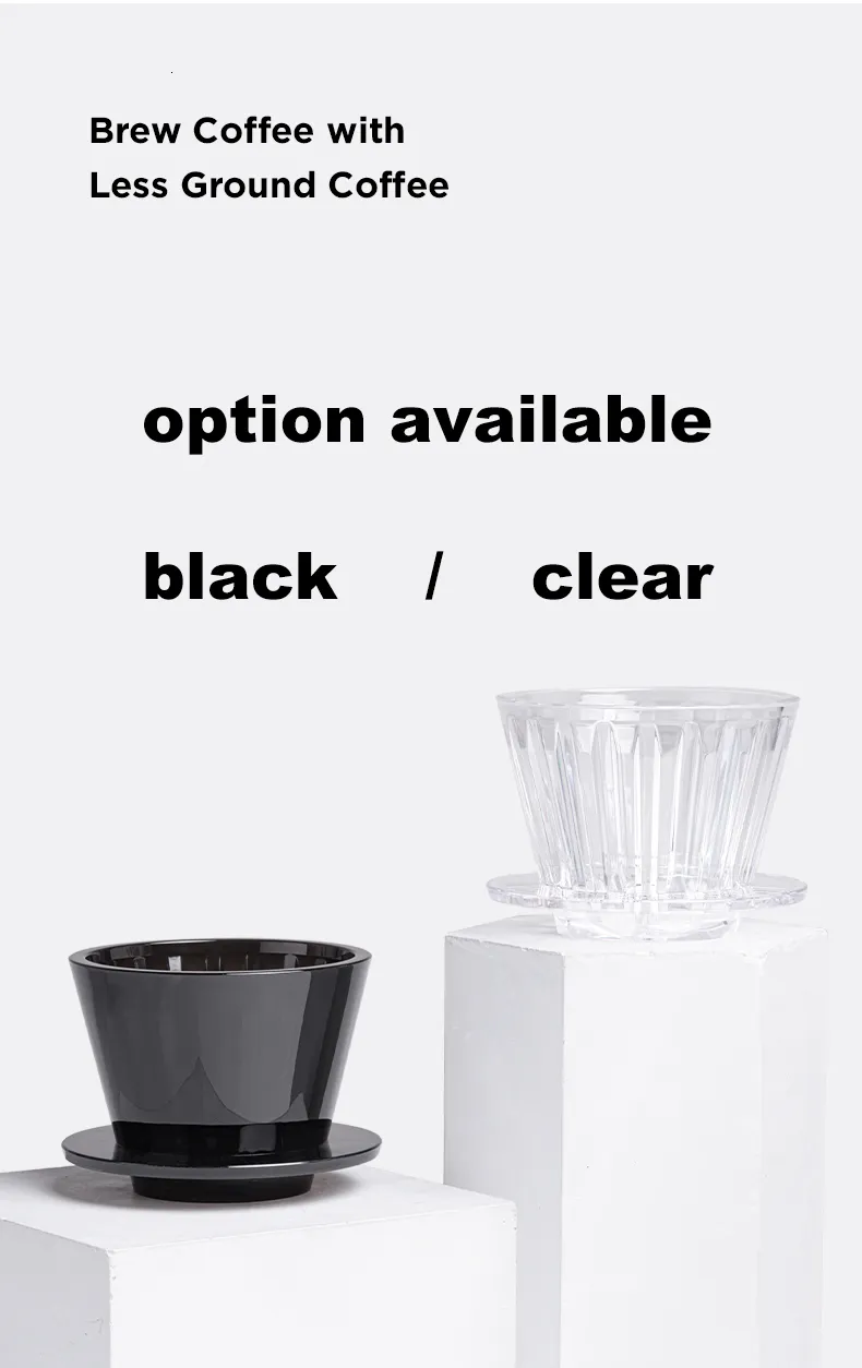 TIMEMORE B75 Wave Pour Over Coffee Dripper With Crystal Eye Filter PCTG Flat Bottom For 1 2 Cups ...