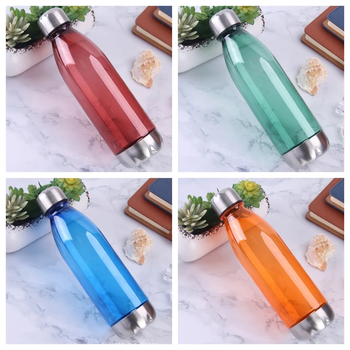 PS Material Outdoor Sports Portable Water Bottle with 750ml Capacity ...