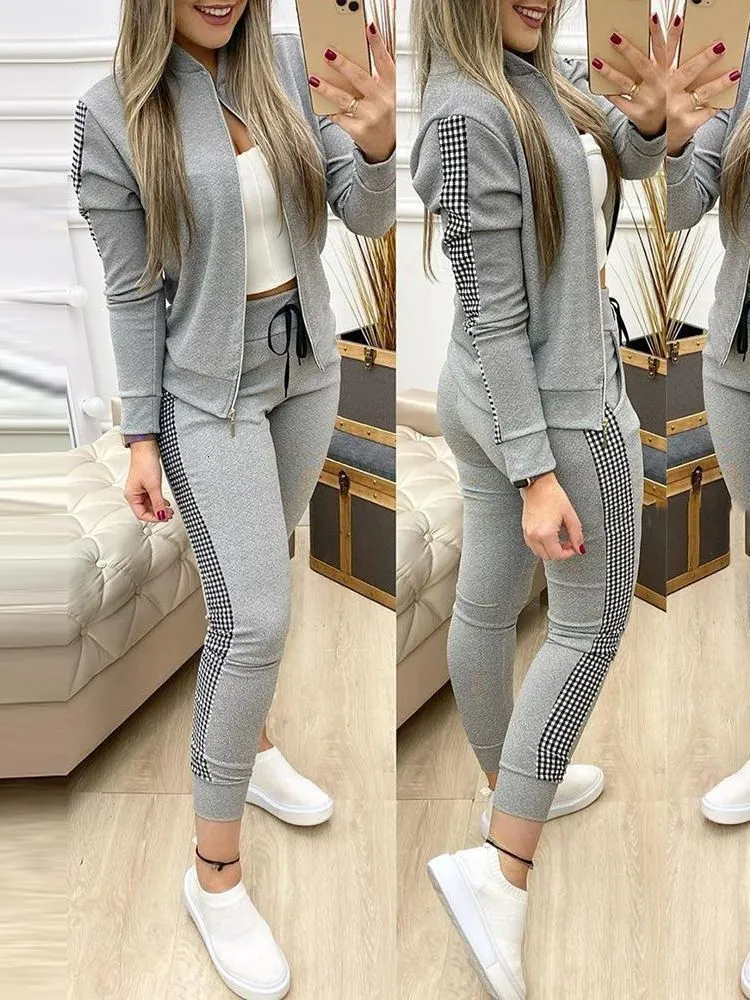 Women's Two Piece Tracksuit: Cozy Autumn/Winter Zip Up Top And Pants ...