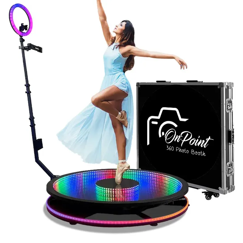 360 Photo Booth With Portable Flight Case & Red Carpet Automatic Glass ...