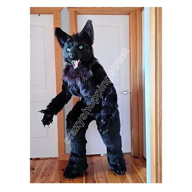 Black Wolf Fursuit Realistic Realistic Furry Wolf Fursuit In