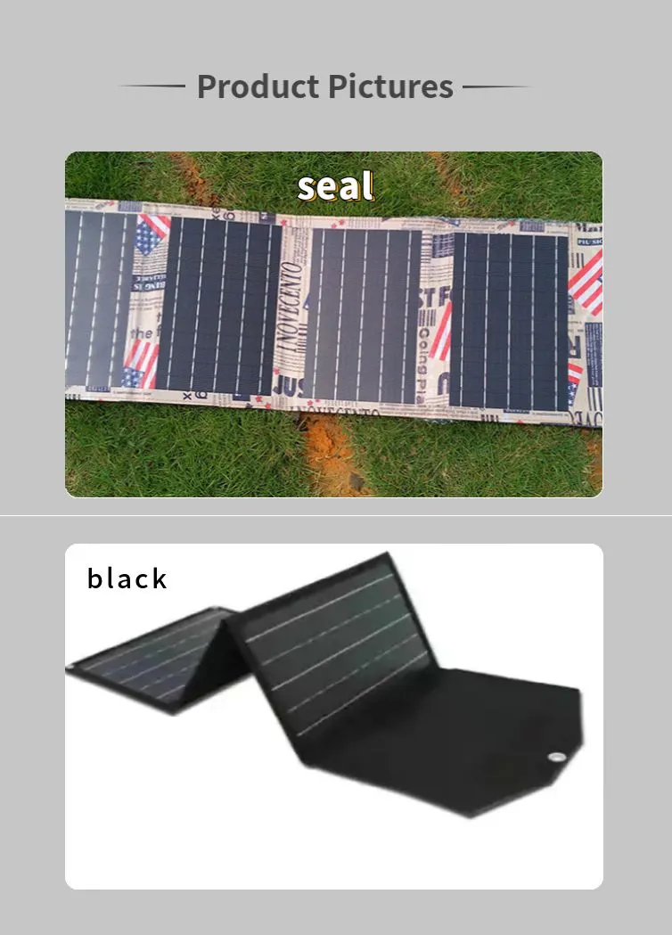40W Flexible Solar Panel Folding Panels Charger Portable Power Station ...