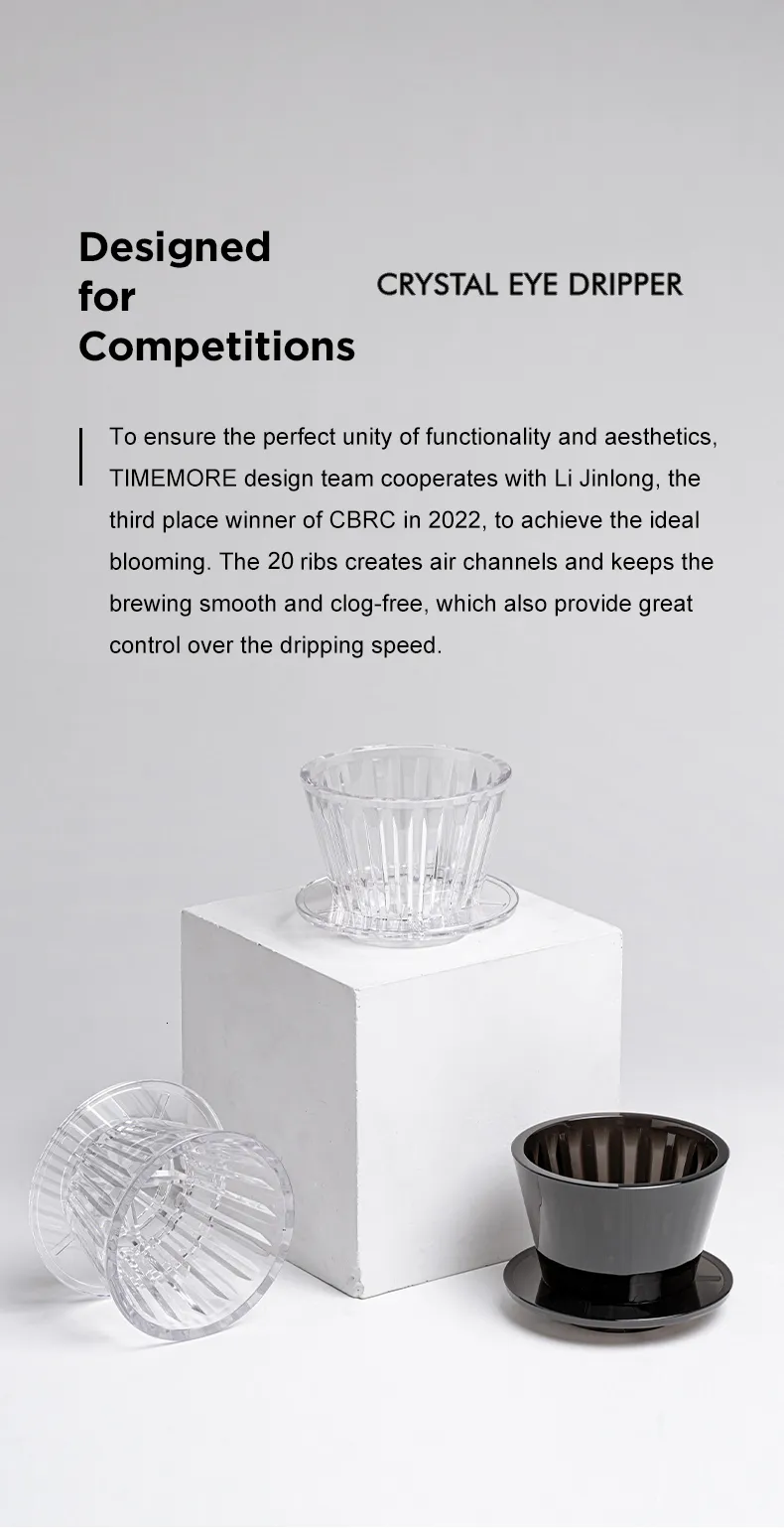 TIMEMORE B75 Wave Pour Over Coffee Dripper With Crystal Eye Filter PCTG ...