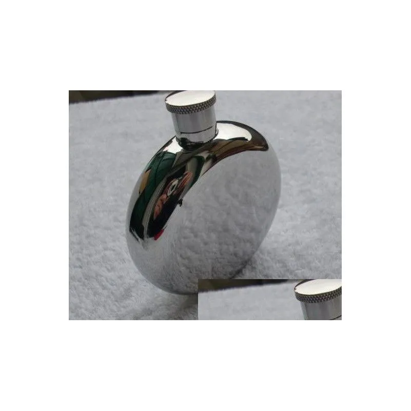 DHgate.com:Round 5oz Stainless Steel Hip Flask with Window, Gold Tone ...