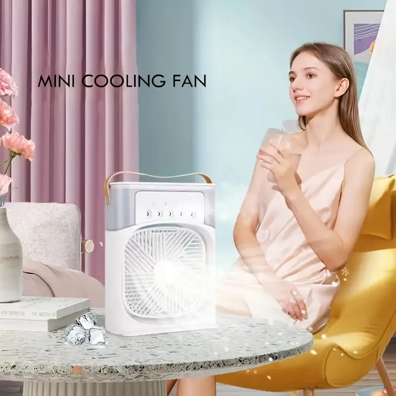 DHgate.com:Mini USB 3-in-1 Portable Fan Humidifier with LED Light ...