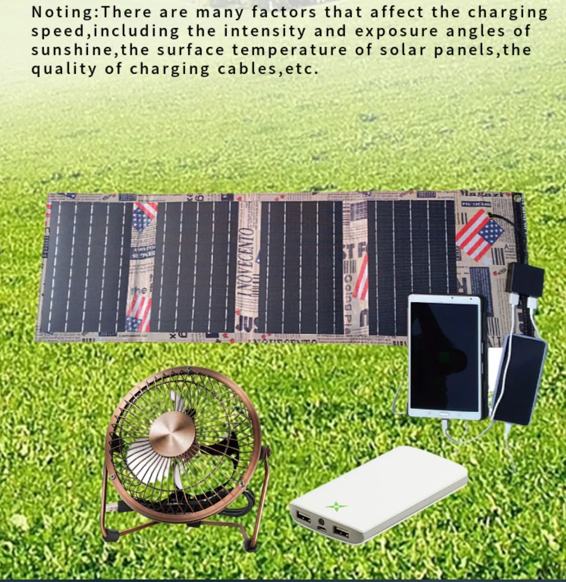 40W Flexible Solar Panel Folding Panels Charger Portable Power Station ...
